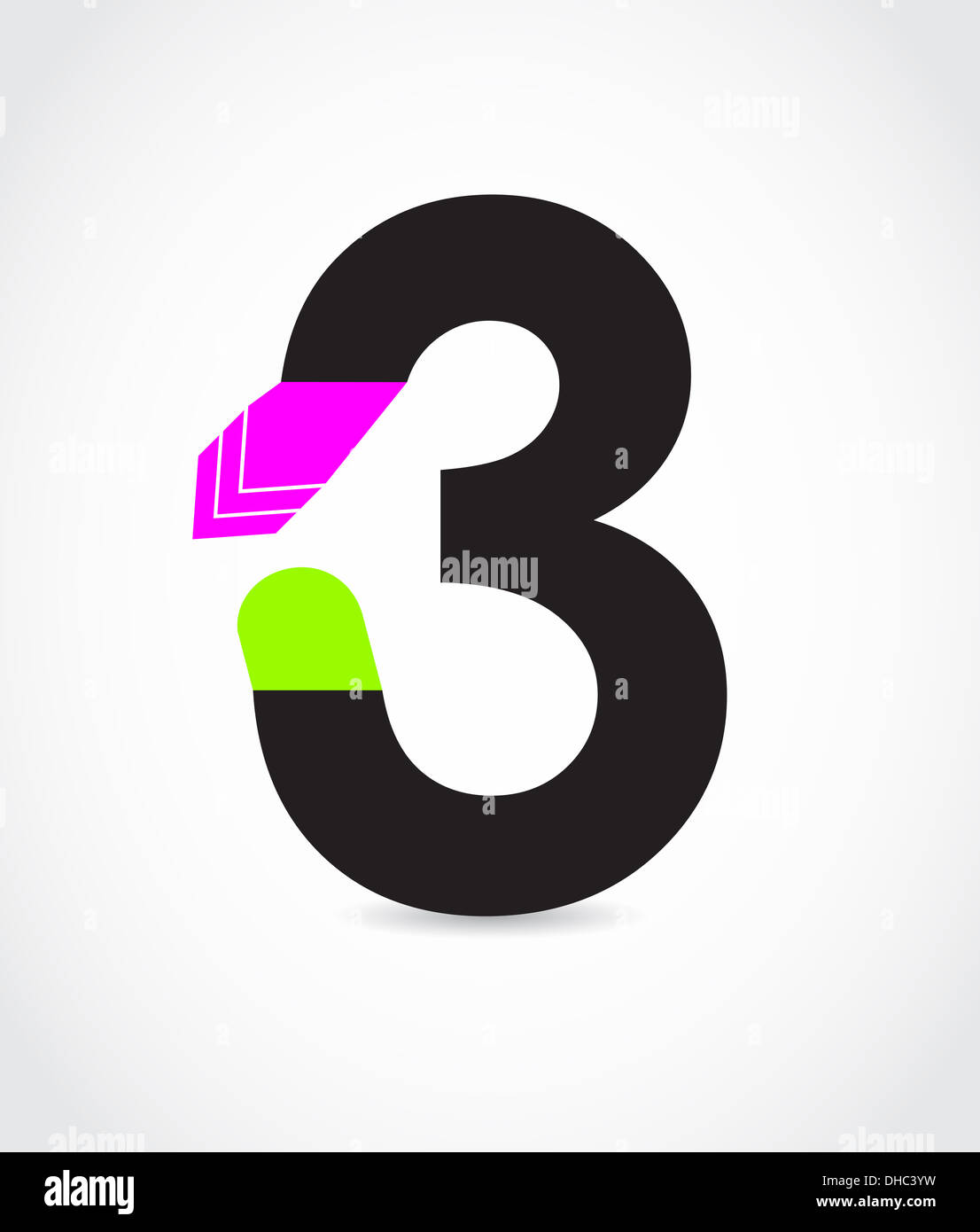 decorative origami number with special design - three Stock Photo - Alamy