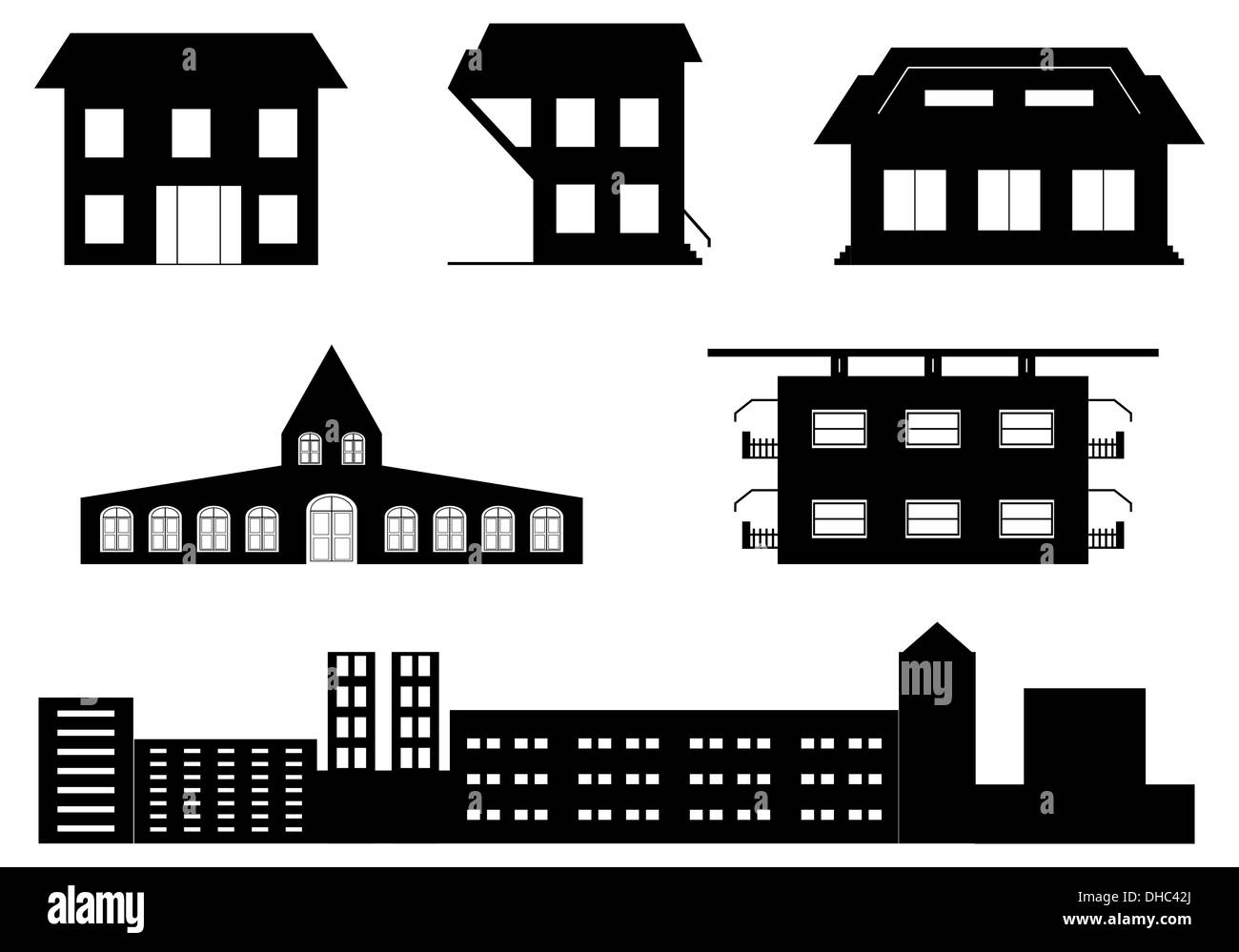 Office building clipart Black and White Stock Photos & Images - Alamy