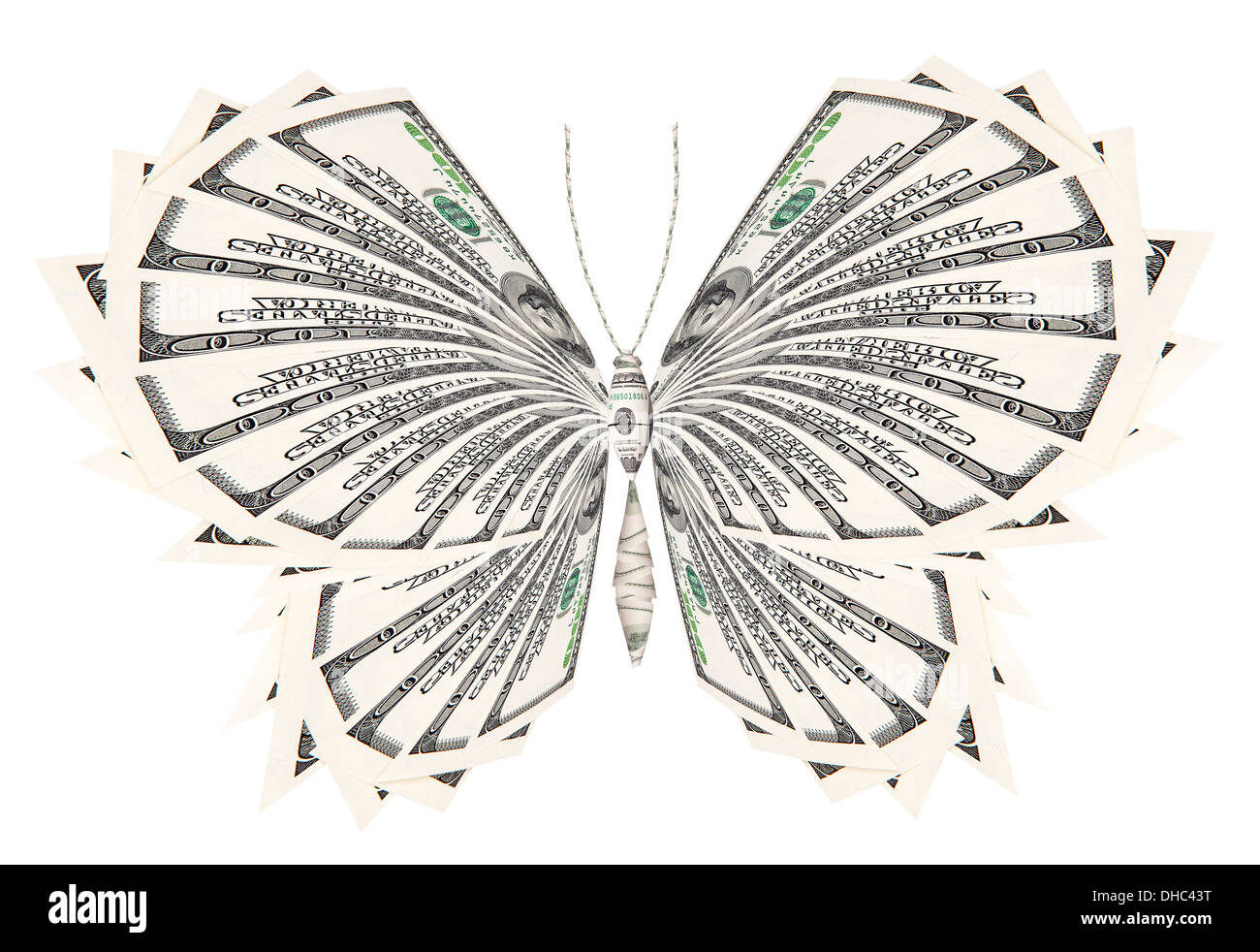 concept of successful butterfly made of money Stock Photo - Alamy