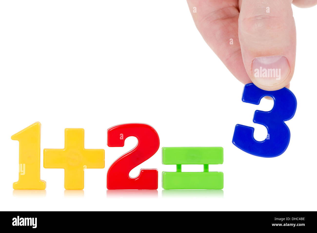 Simple math example with numbers on the white background Stock Photo ...