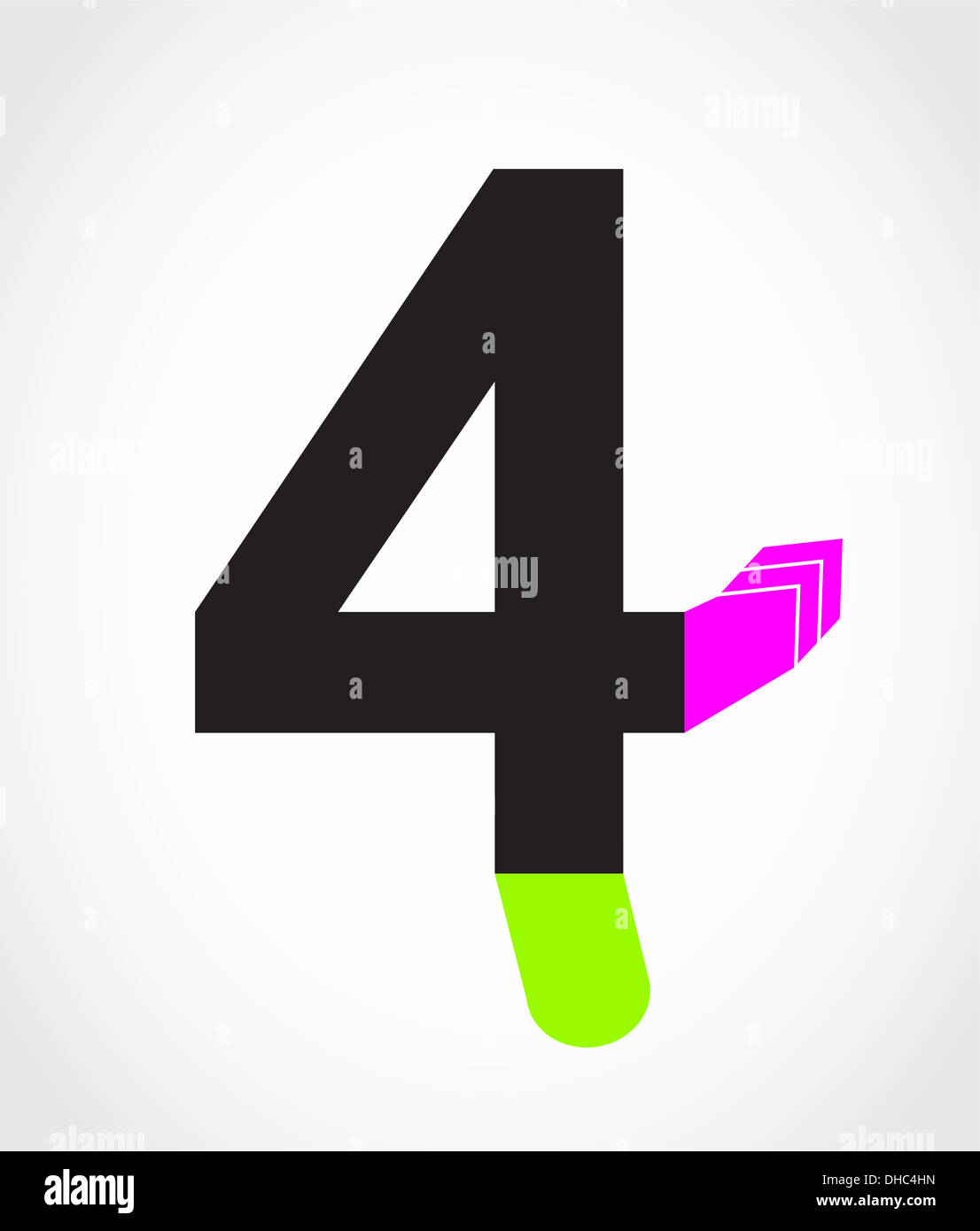 decorative origami number with special design - four Stock Photo - Alamy