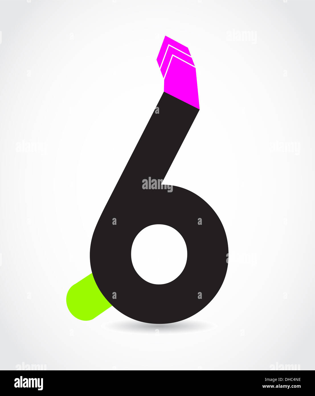 decorative origami number with special design - six Stock Photo - Alamy