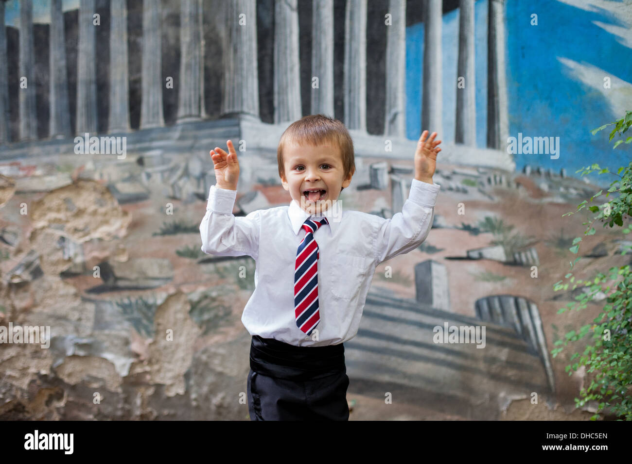 Boy with a tie, posing Stock Photo - Alamy