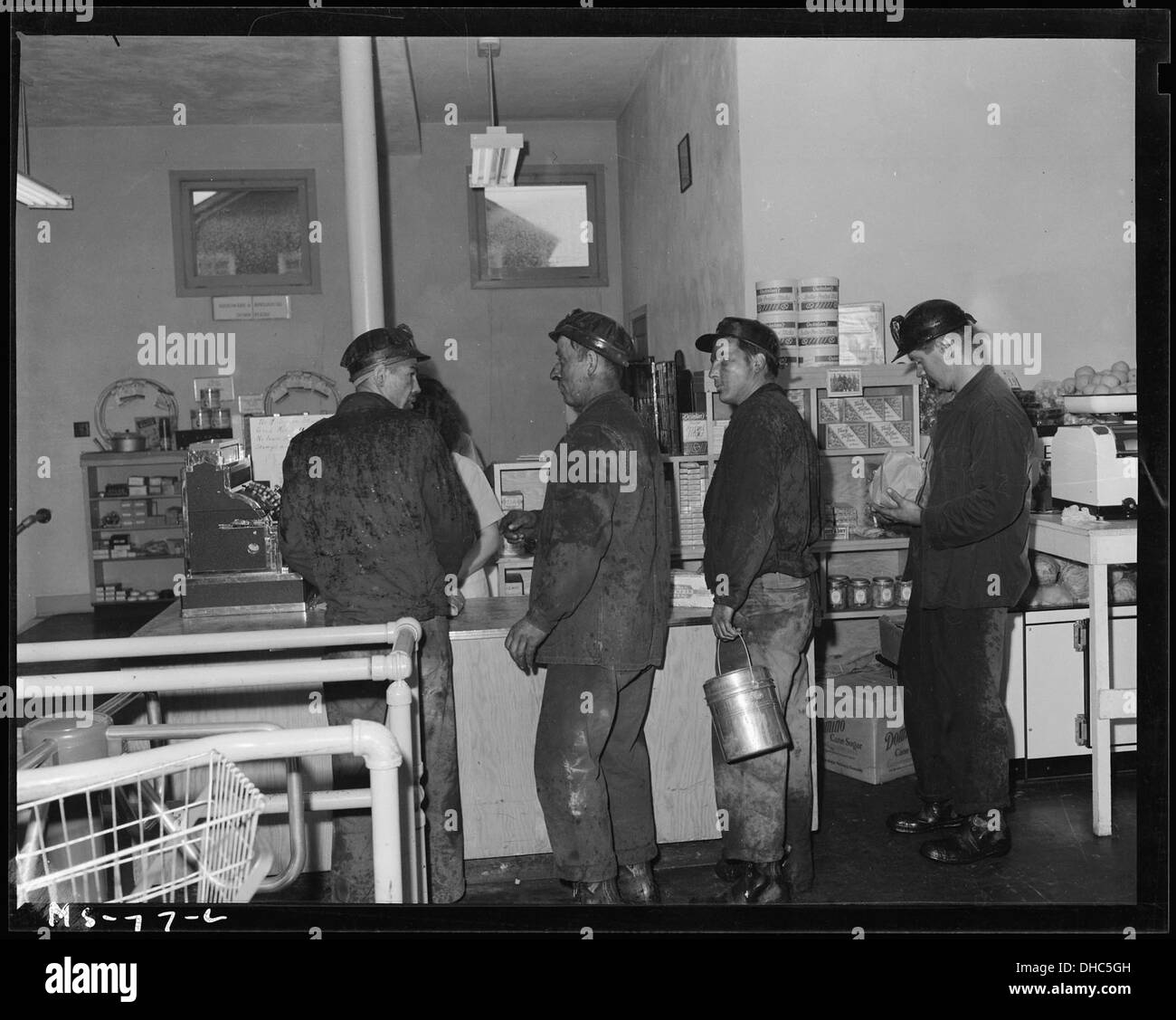 Miners at checking counter of company store pittsburgh coal company hi ...