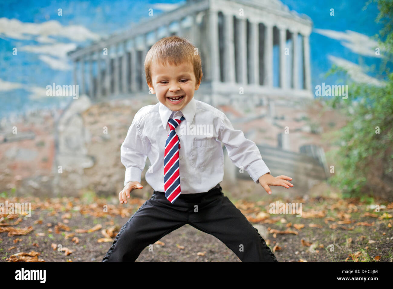 Boy with a tie, posing Stock Photo - Alamy