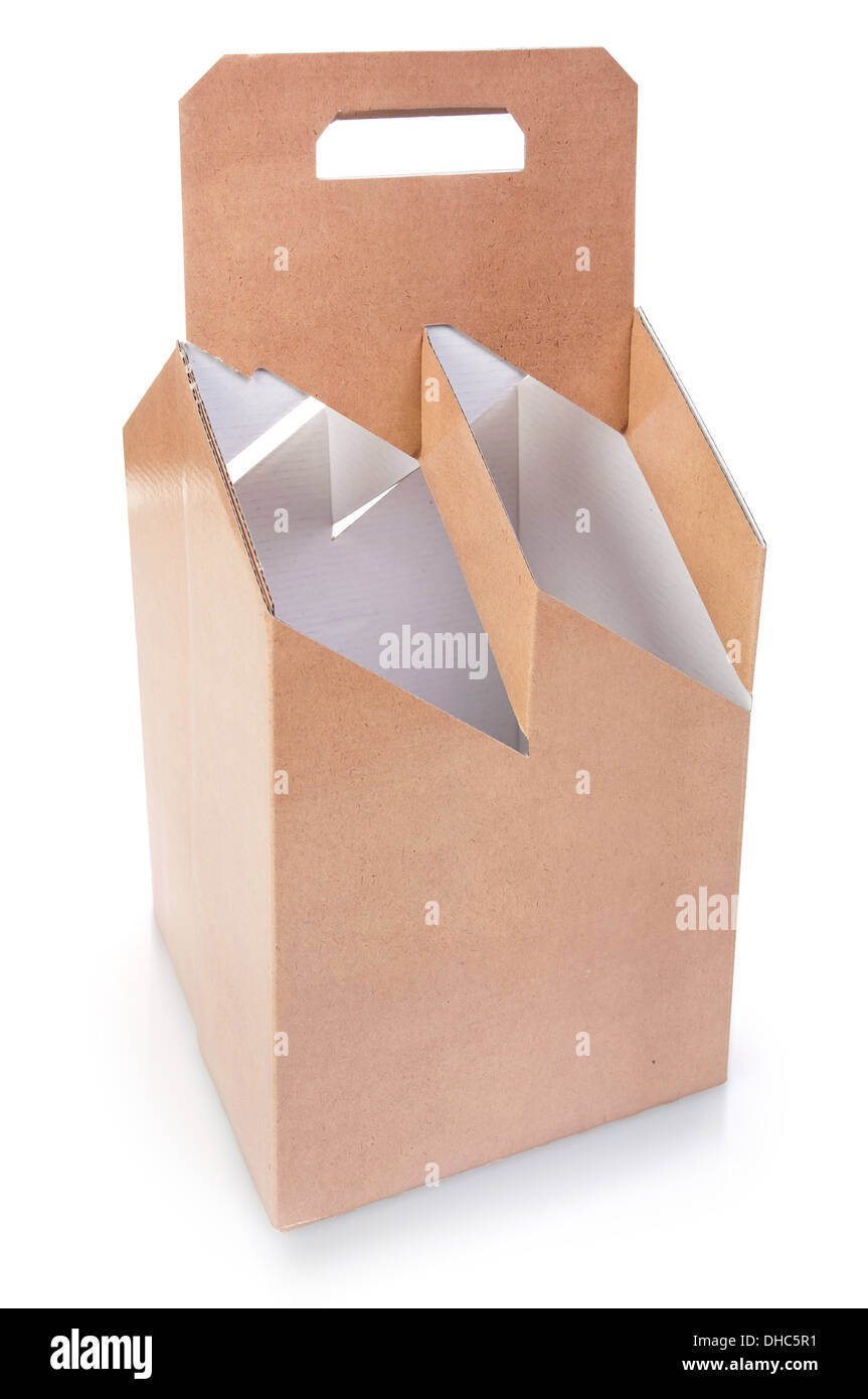 Box made of cardboard for bottles with the wine - paper Stock Photo - Alamy