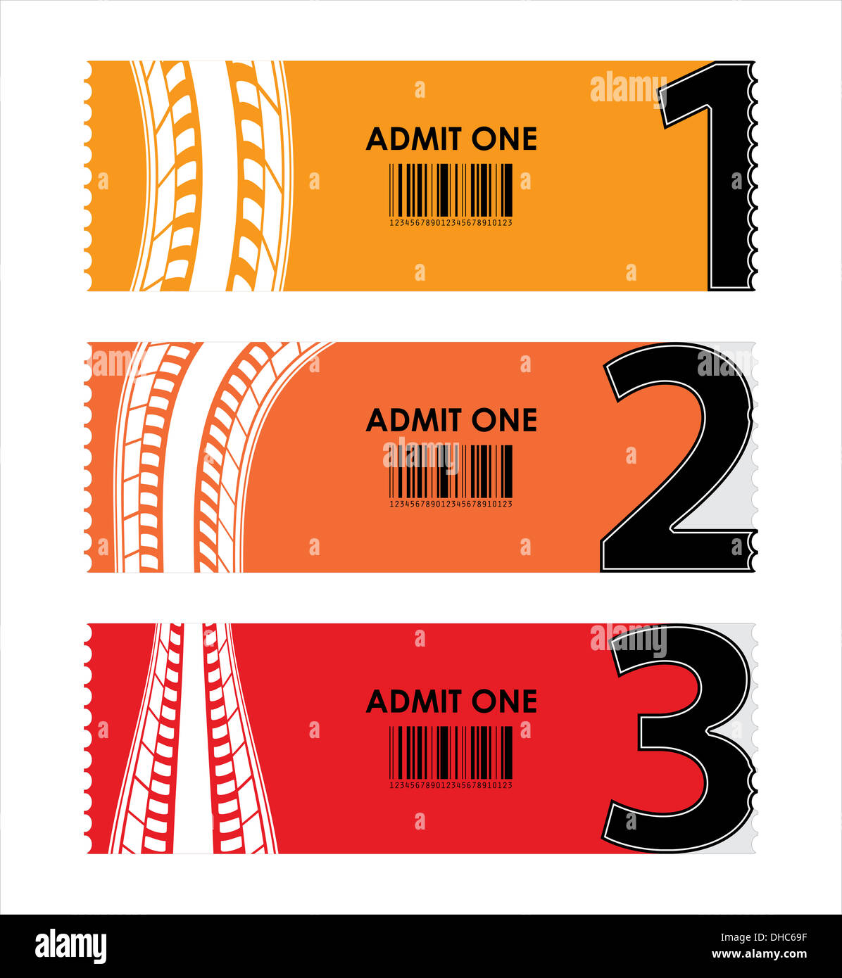 special tickets with numbers and tire design Stock Photo - Alamy
