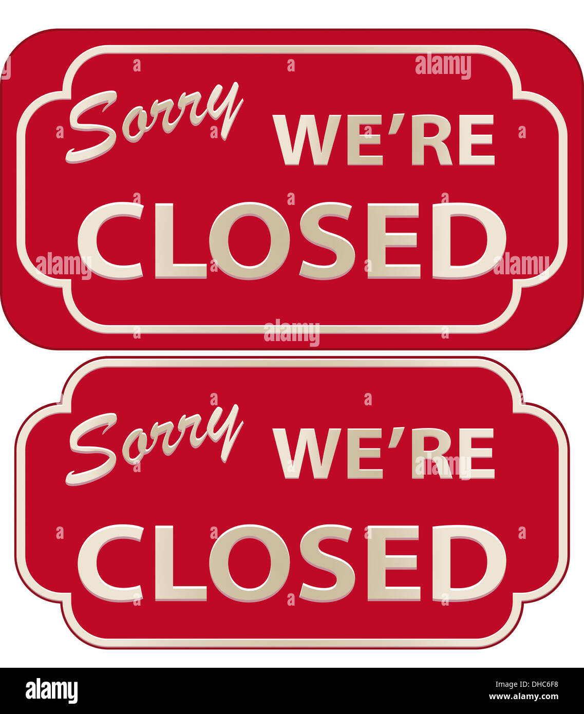 Vector illustration of Sorry We're Closed Sign with volume Stock Photo ...