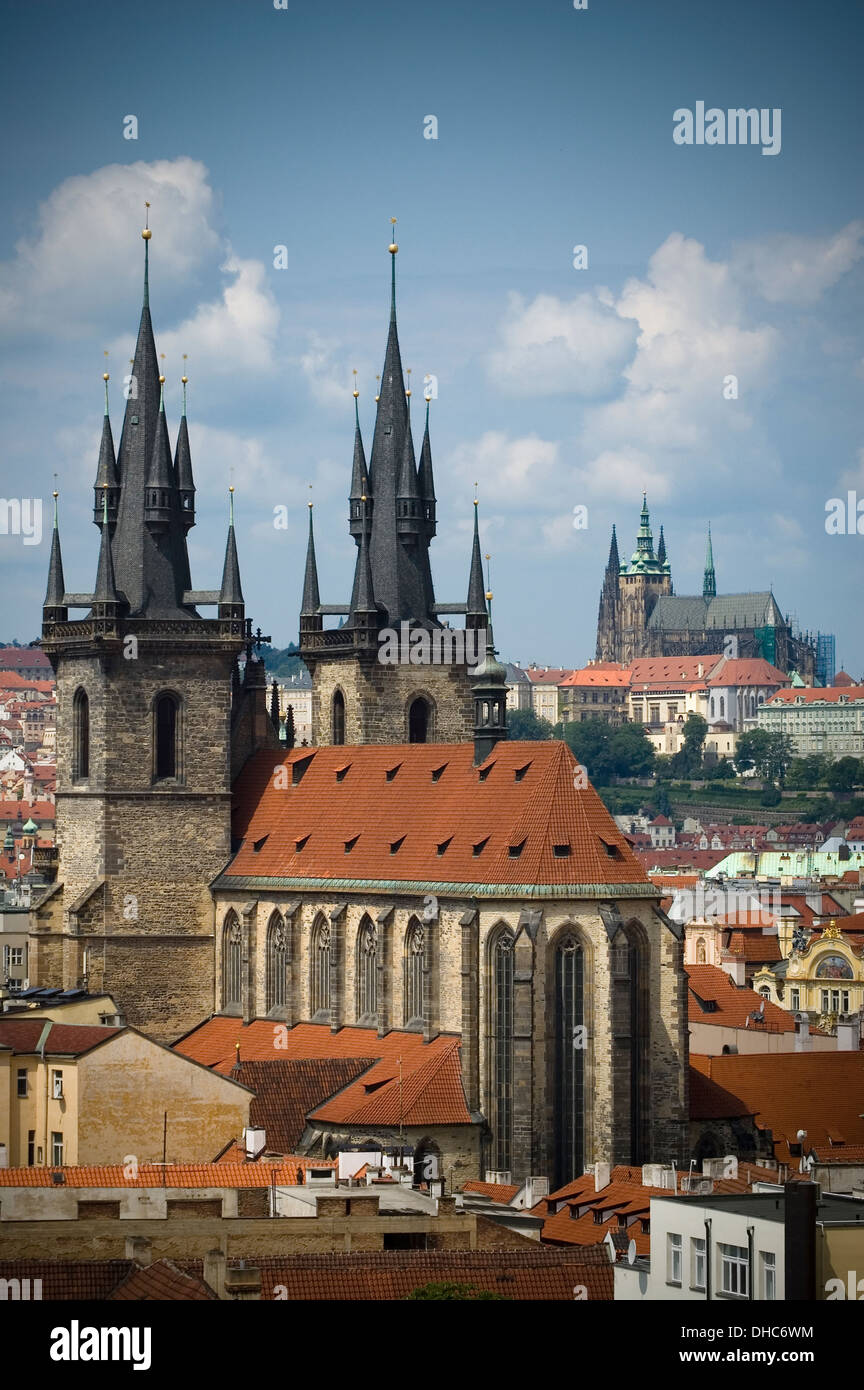 Top view of Prague from Powder Tower Stock Photo - Alamy