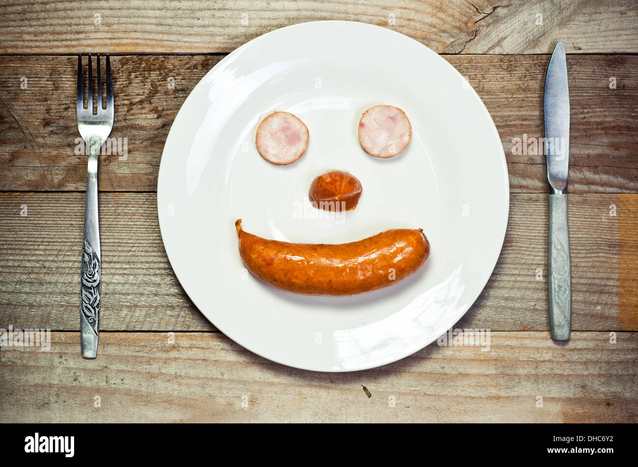 Food faces concept on boards Stock Photo - Alamy