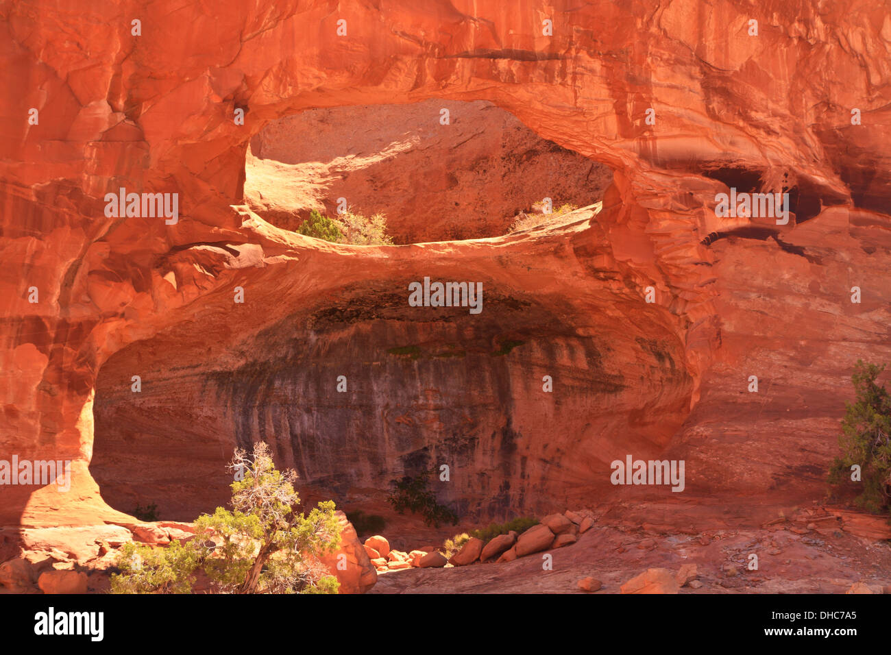 A car-shaped natural arch call Pinto Arch (AKA Gold Bar Arch) near Moab ...