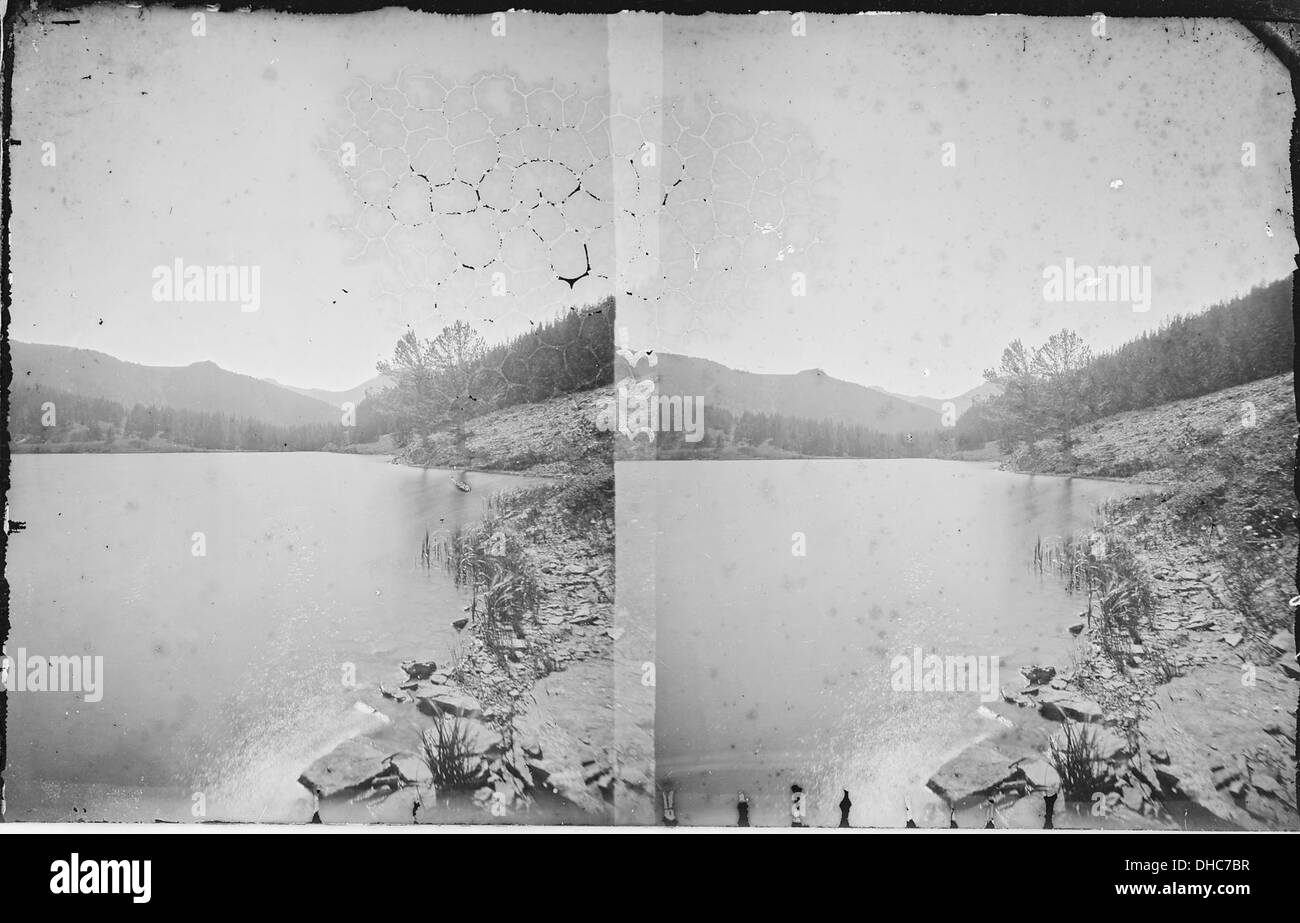 This photograph shows Mystic Lake, located twelve miles south of Fort ...