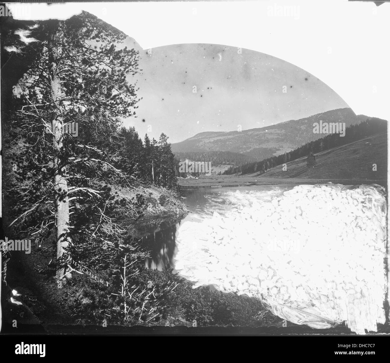This photograph depicts Mystic Lake, located south of Fort Ellis ...