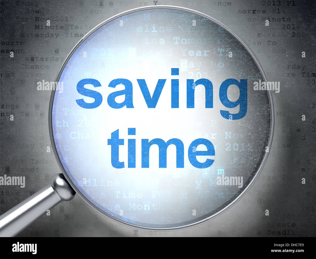 Time concept: Saving Time with optical glass Stock Photo - Alamy