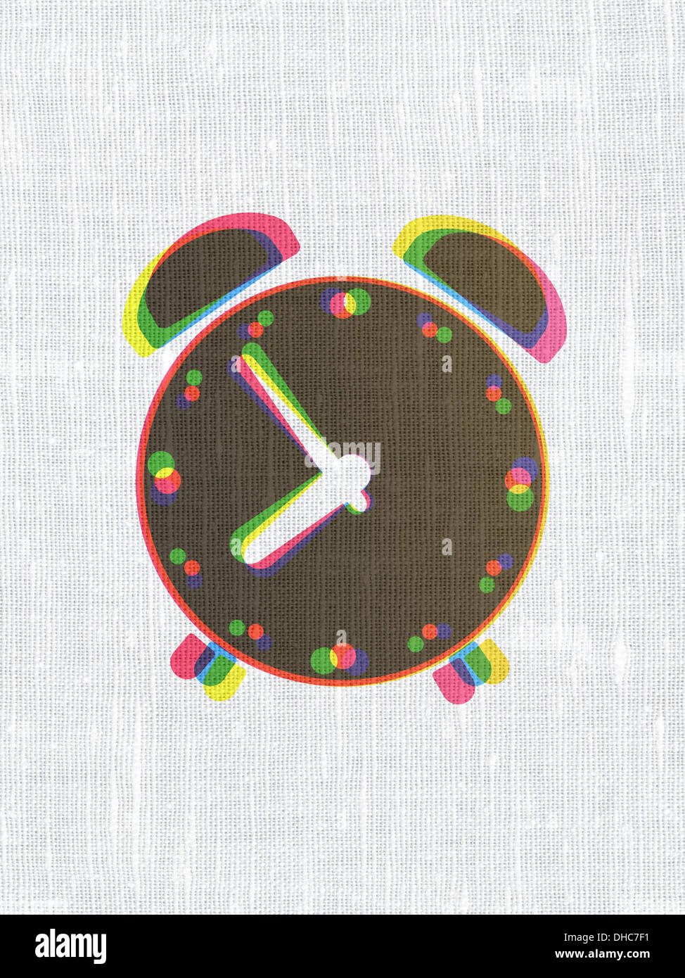 Timeline concept: Alarm Clock on fabric texture background Stock Photo ...