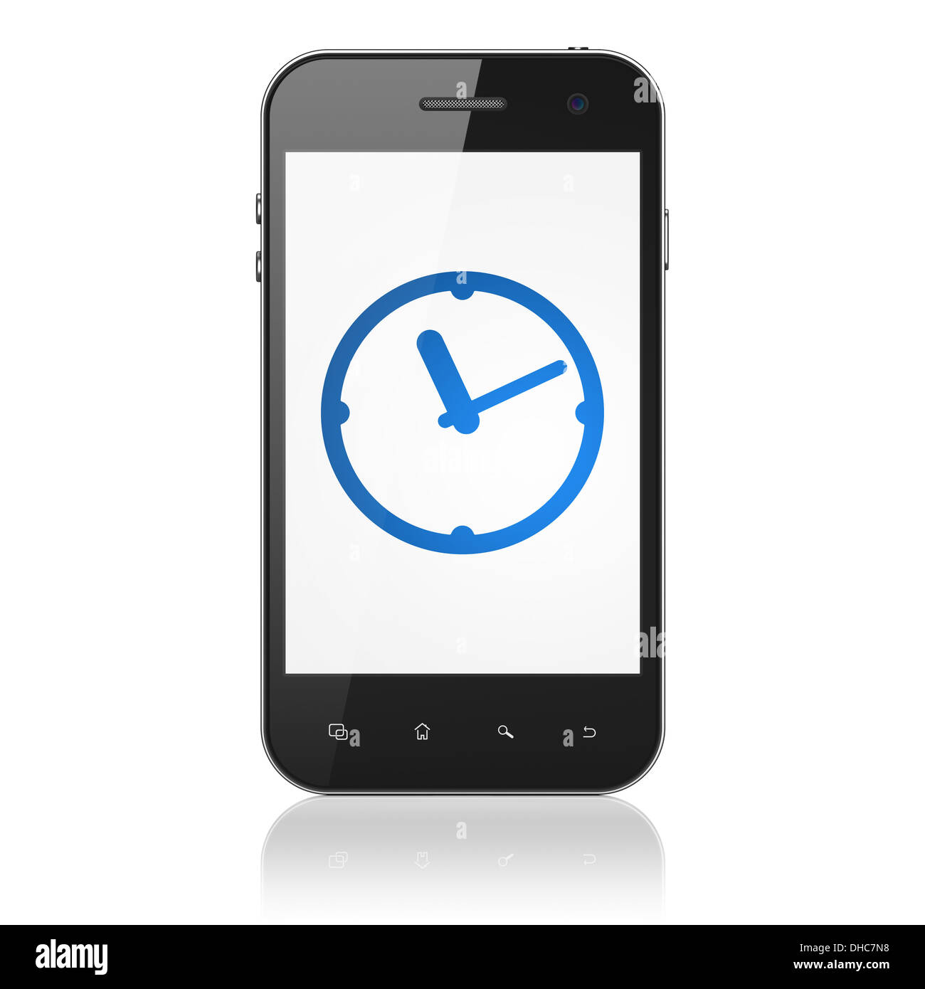 Timeline concept: Clock on smartphone Stock Photo - Alamy