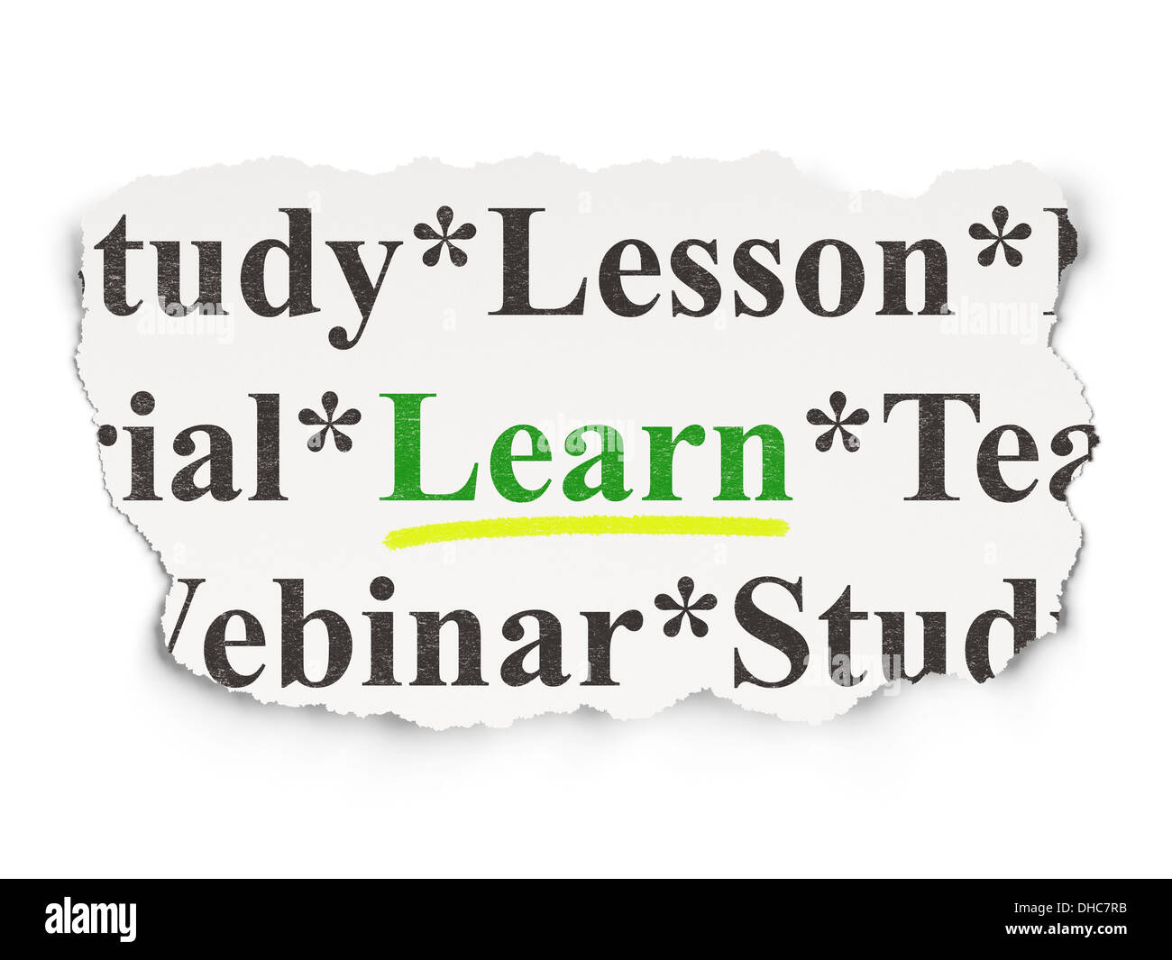 Education concept: Learn on Paper background Stock Photo - Alamy