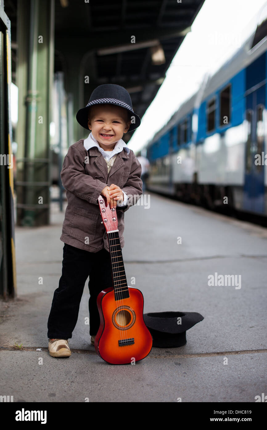 Two boys playing with trains hi-res stock photography and images - Alamy