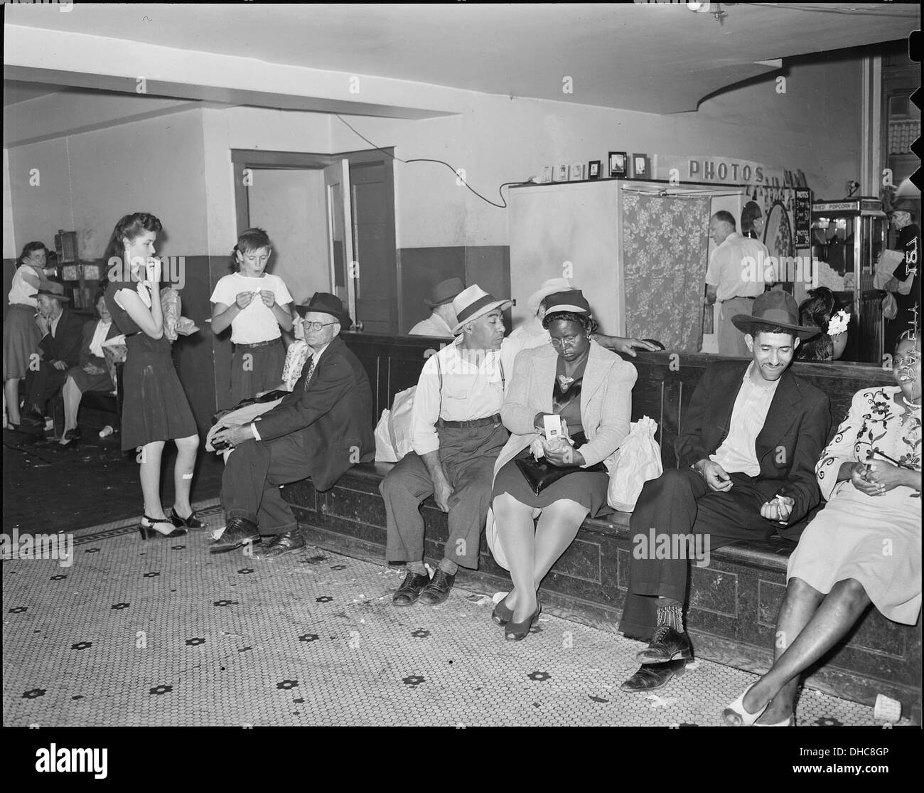 People gather at a bus station in Welch, McDowell County, West Virginia ...