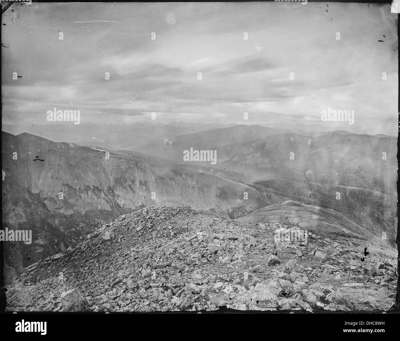 A panoramic view from the summit of Mount Lincoln shows a scenic ...