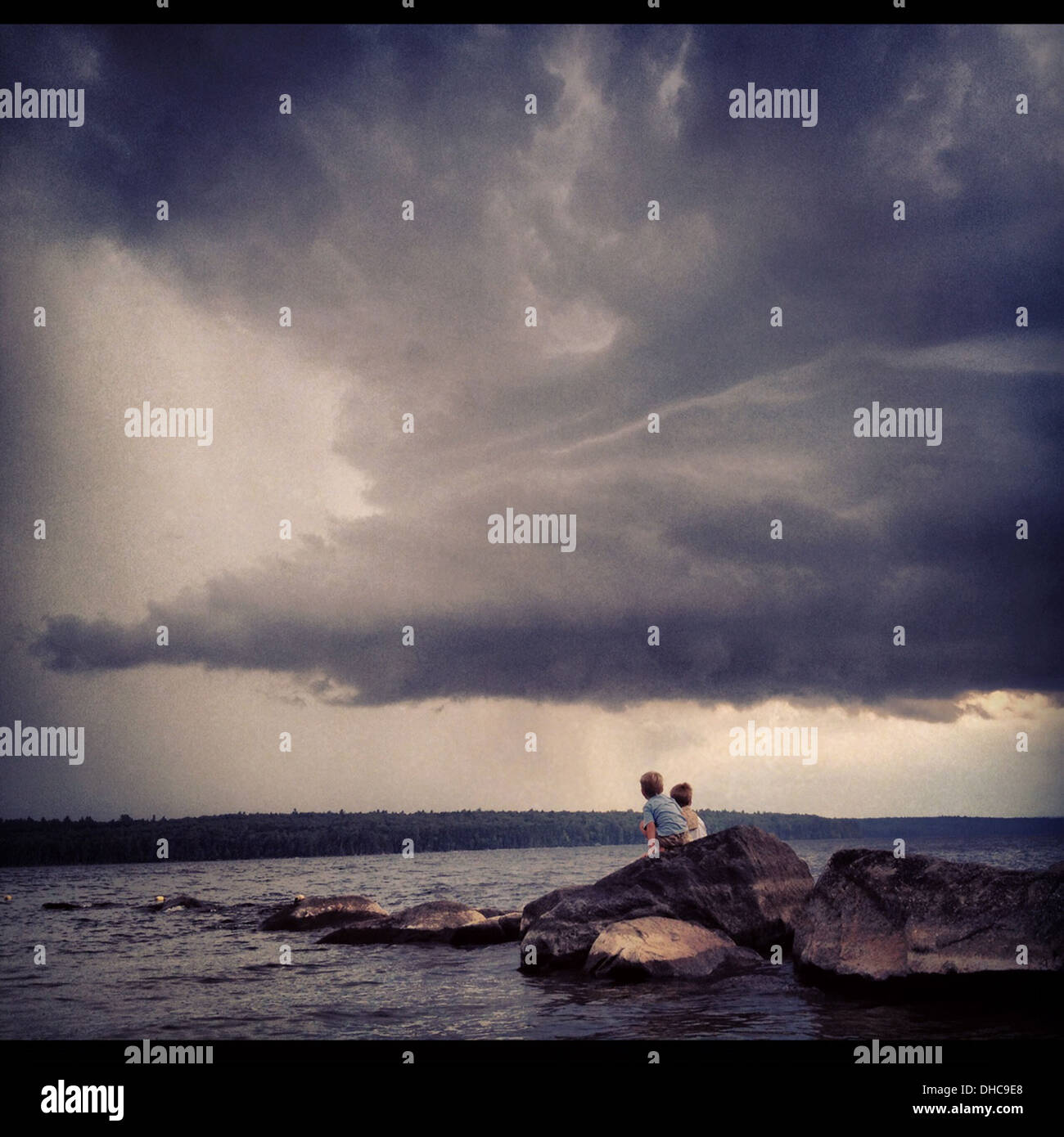 Children watching storm hi-res stock photography and images - Alamy