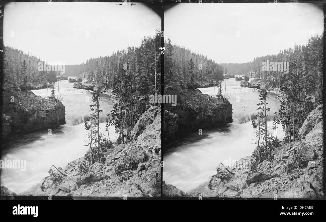 The rapids above the Upper Falls in Yellowstone National Park feature ...