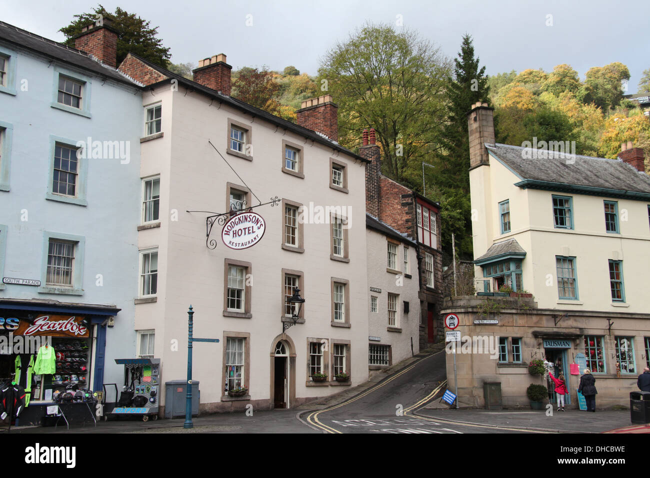 Hodgkinsons Hotel in the Peak District village of Matlock Bath Stock ...