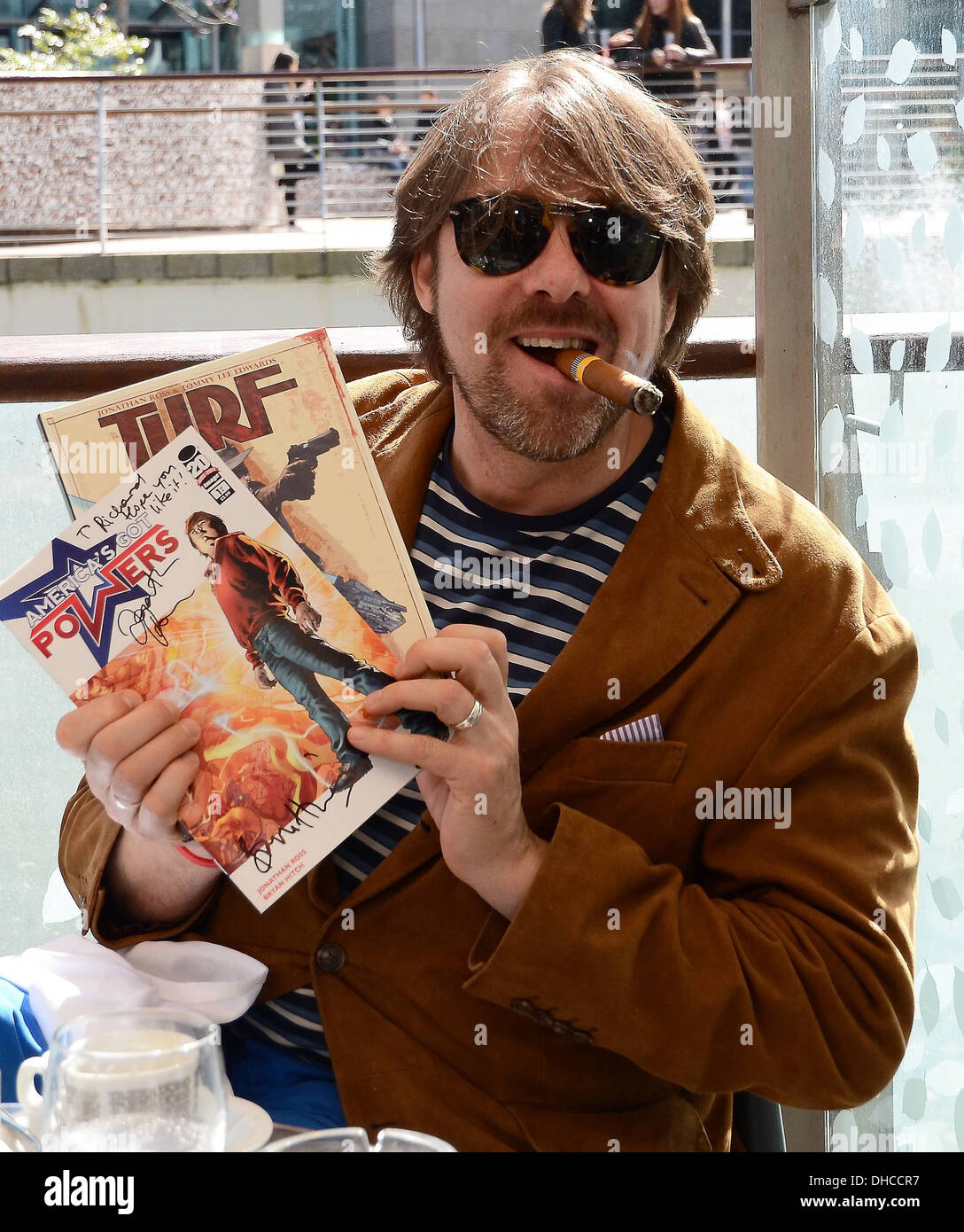 Jonathan Ross poses while having lunch with friends at Dundrum Town ...