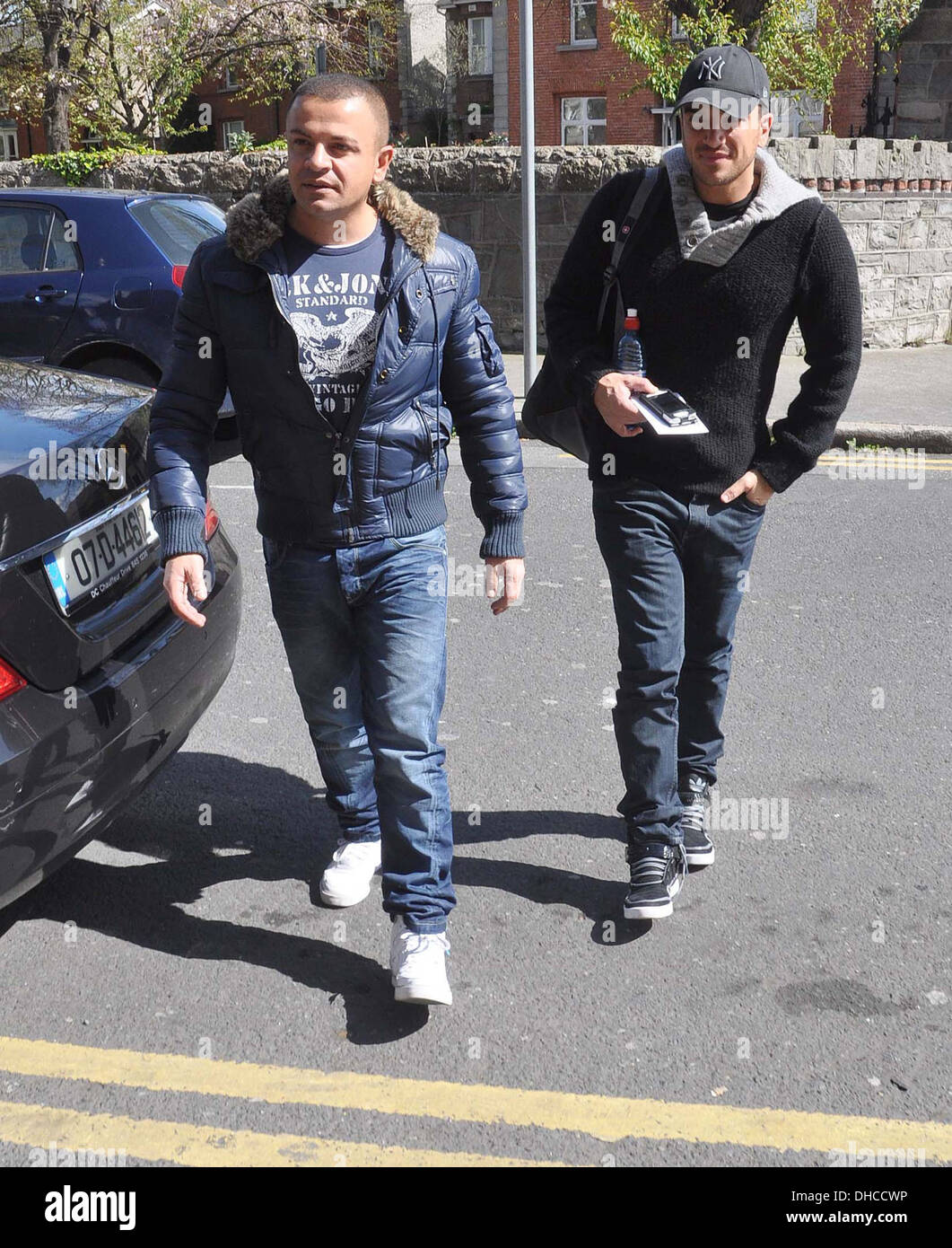 Peter Andre and his brother Michael arrive at their Dublin hotel Dublin ...