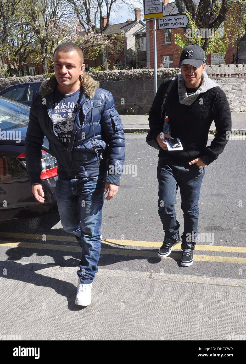 Peter Andre and his brother Michael arrive at their Dublin hotel Dublin ...