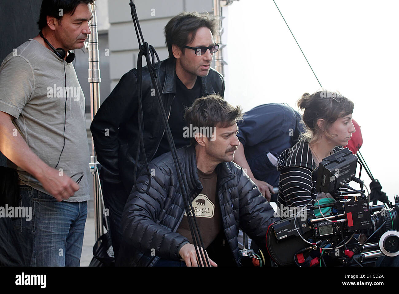 David Duchovny films a flashback scene for television series ...