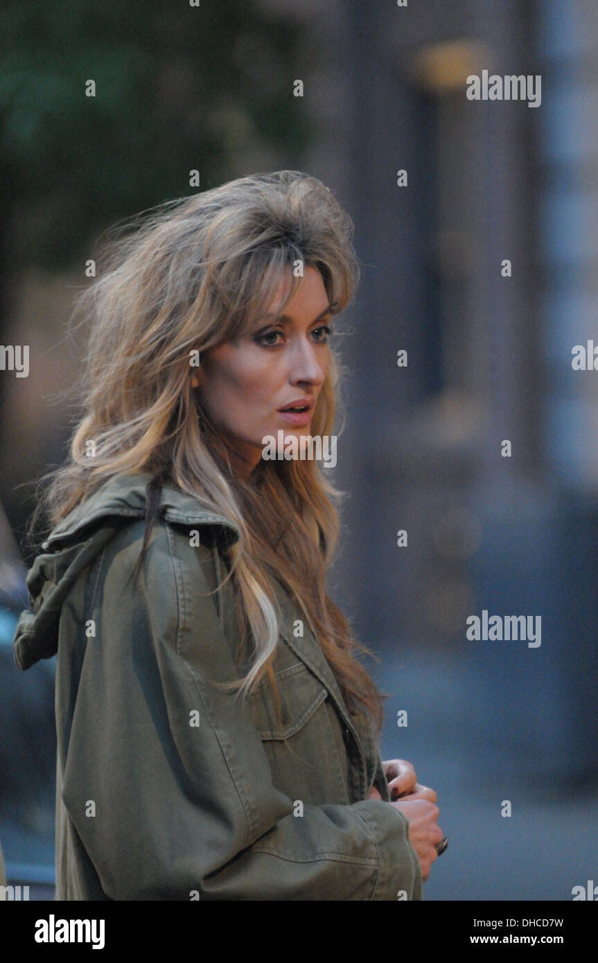 Natascha McElhorne films a flashback scene for television series ...