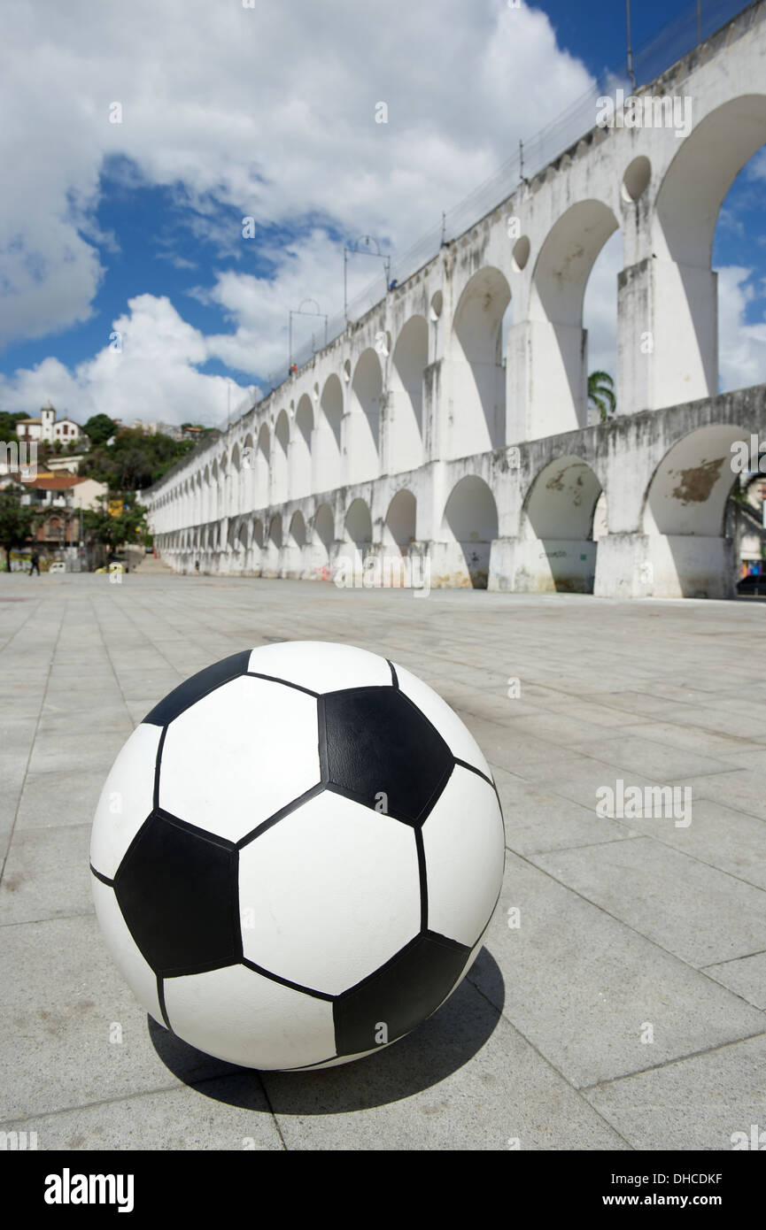 Soccer ball football at Lapa arches Rio de Janeiro Brazil Stock Photo ...