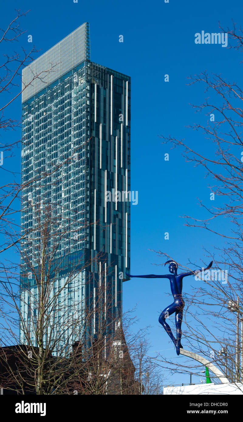 One of the five acrobat sculptures of 'Up There' by Colin Spofforth ...