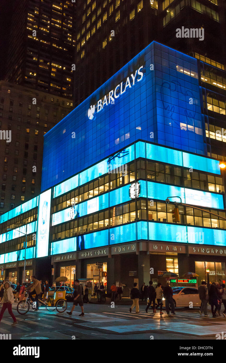 Barclays Building at night, NYC Stock Photo - Alamy
