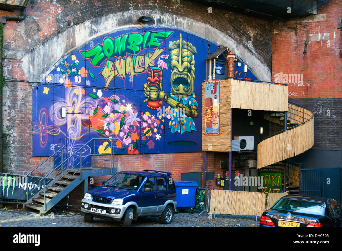 Zombie Shack Tiki bar entrance, Wakefield Street, Manchester, England ...