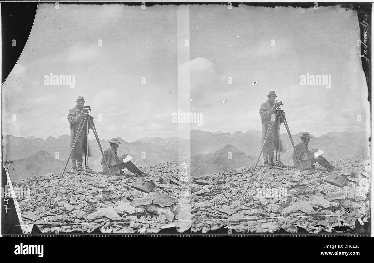 This image shows triangulation equipment at the summit of Sultan ...