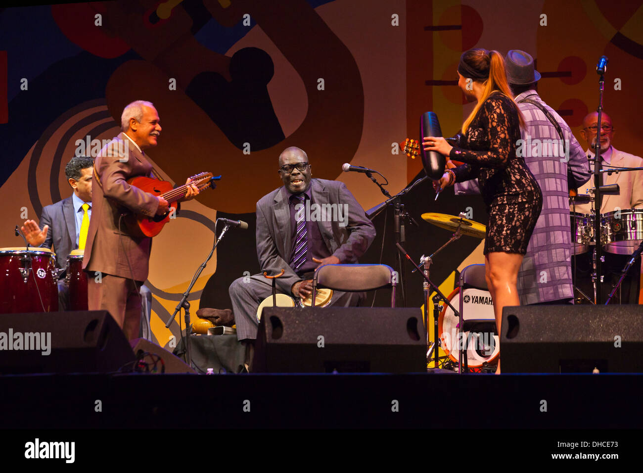 The ORCHESTRA BUENA VISTA SOCIAL CLUB preforms on the Jimmy Lyons Stage ...