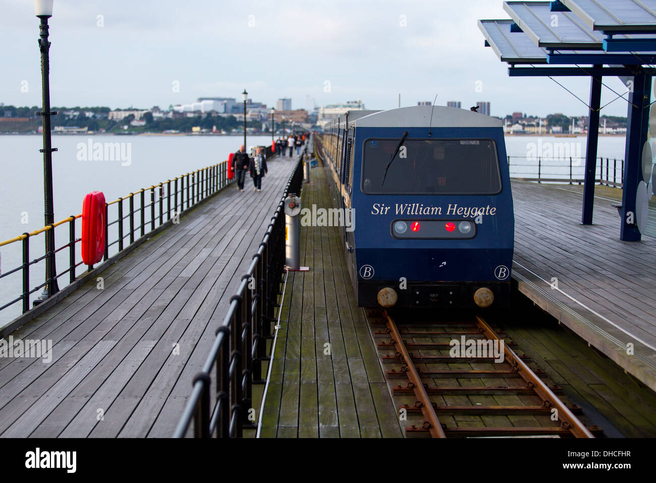 12/10/2013 Passenger train on Southend pier Stock Photo - Alamy