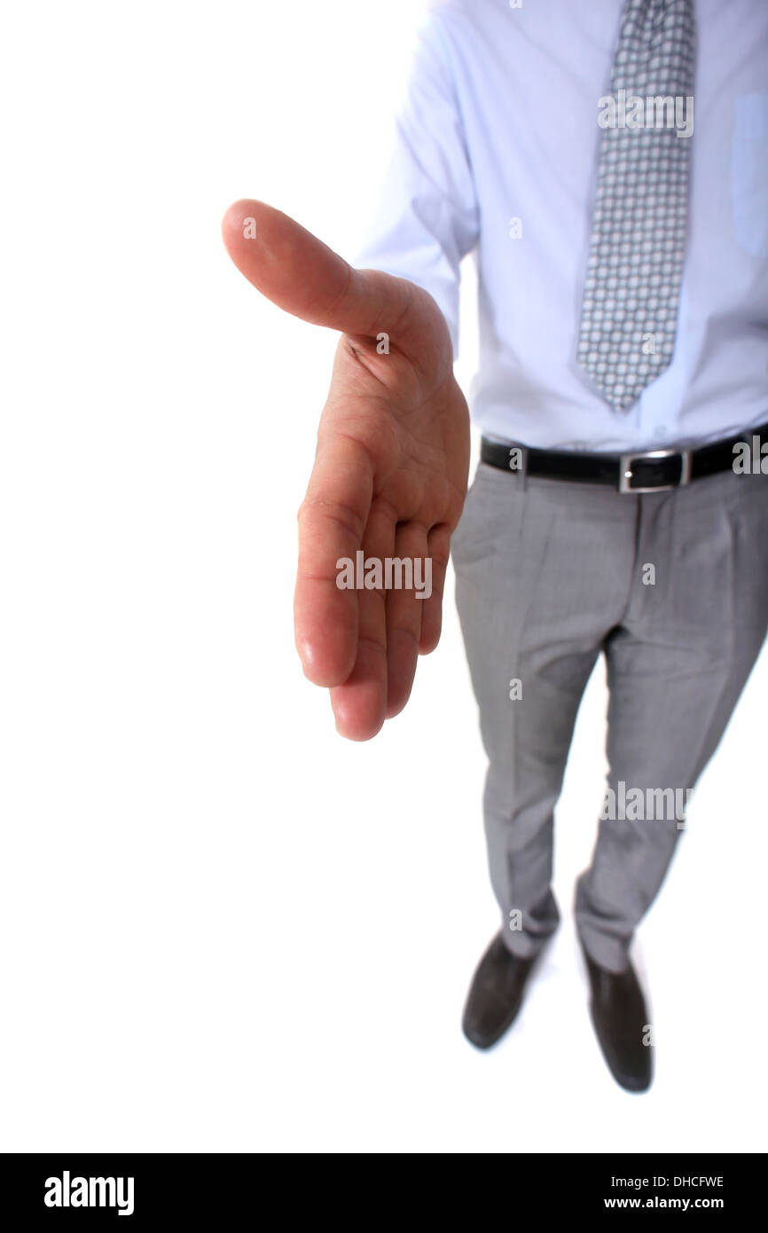 Businessman offering his hand Stock Photo - Alamy