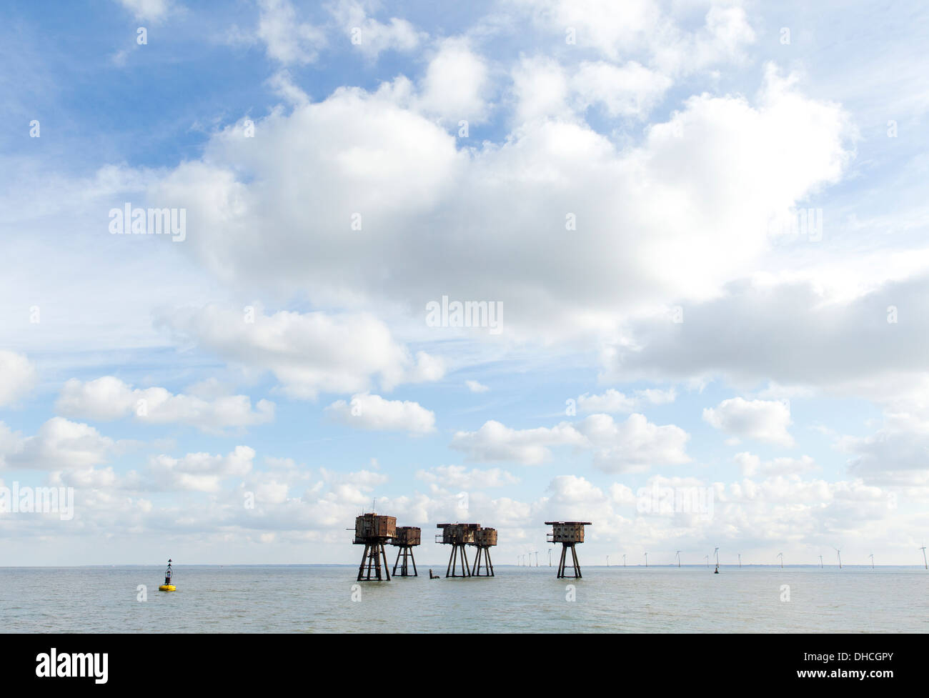 12/10/2013 Sea forts at Shivering Sands, Thames Estuary Maunsell Forts ...