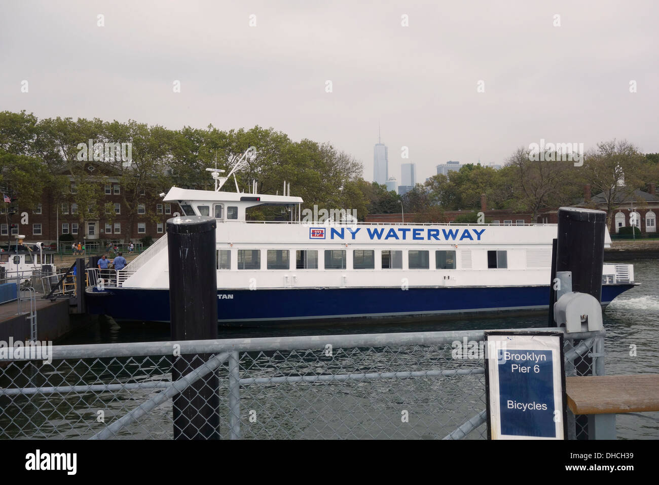 Governors Island ferry pier in New York City Stock Photo - Alamy