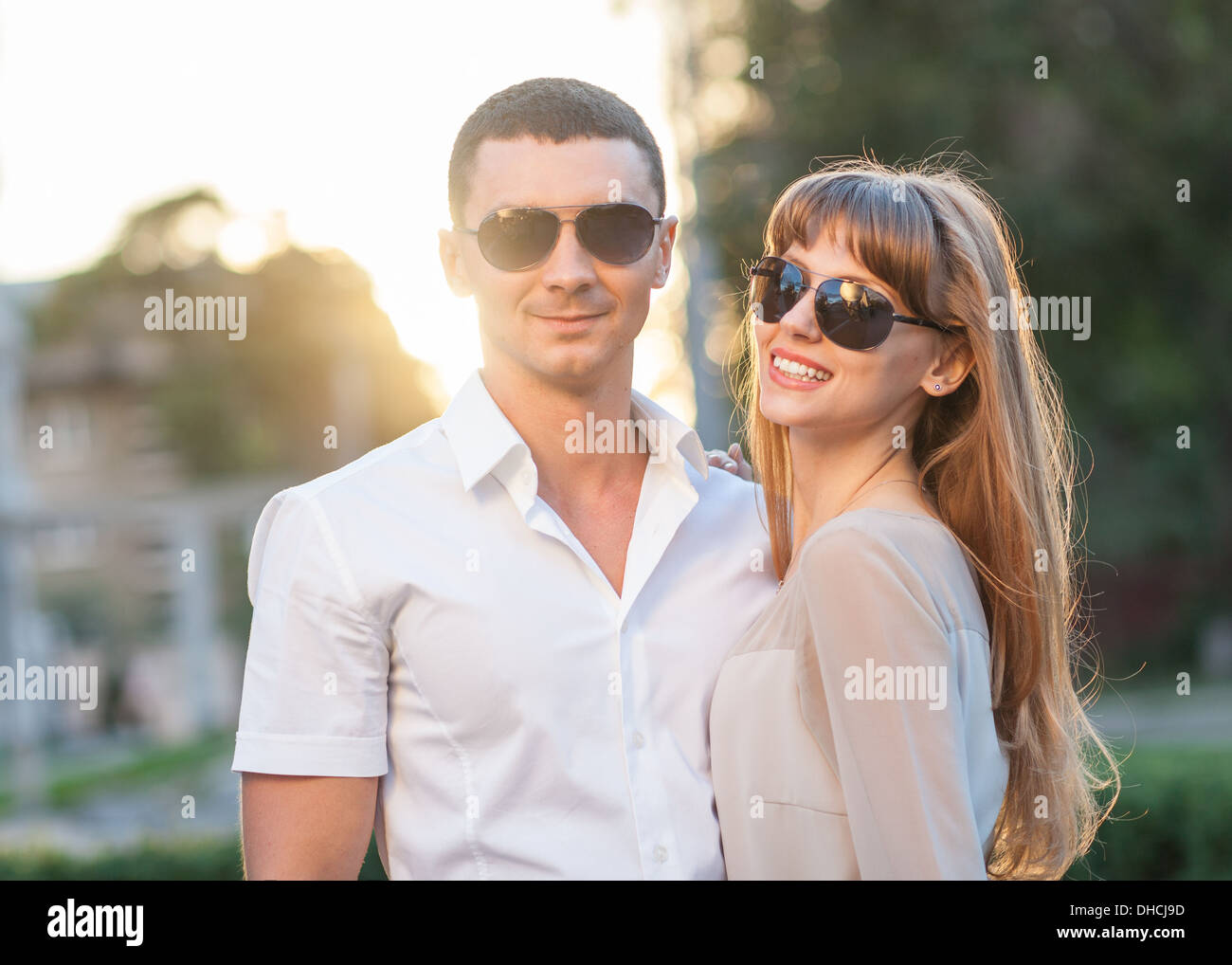 Young couple in love outdoor Stock Photo - Alamy