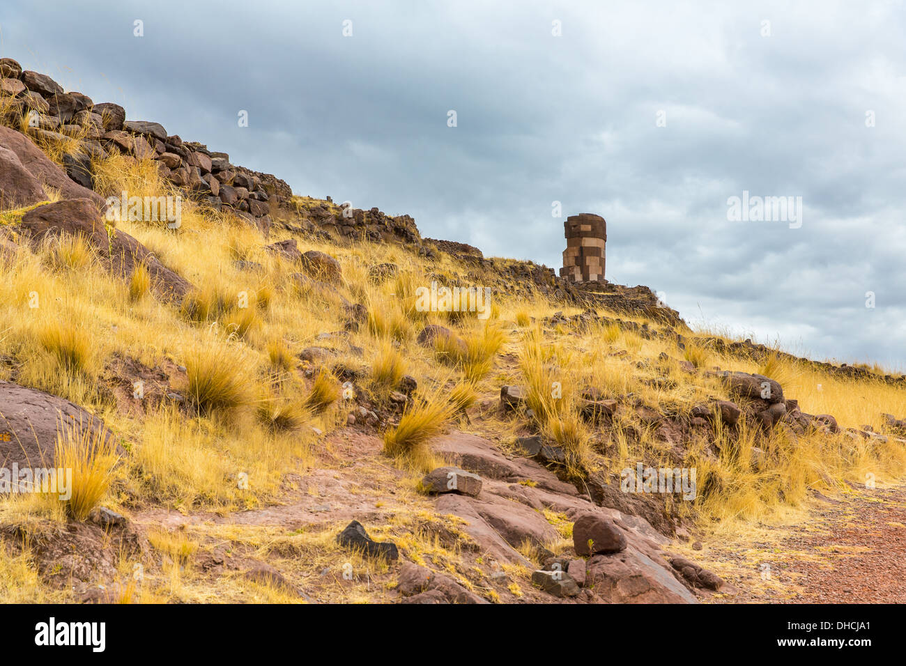Funerary towers in Sillustani, Peru,South America- Inca prehistoric ...