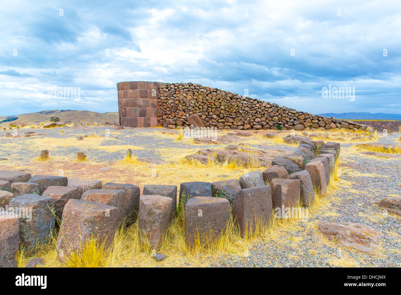 Funerary towers and ruins in Sillustani, Peru,South America- Inca ...