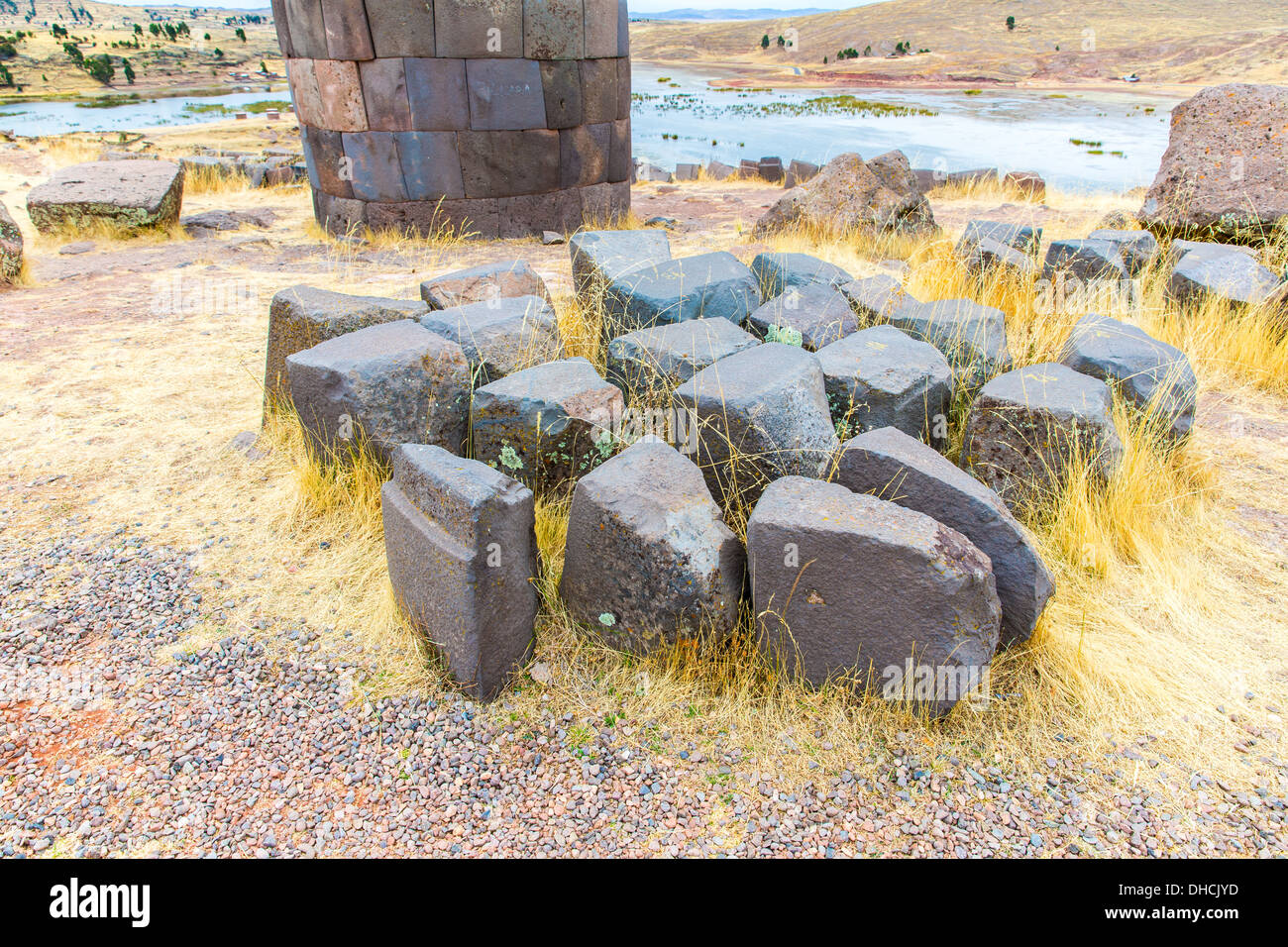 Funerary towers in Sillustani, Peru,South America- Inca prehistoric ...