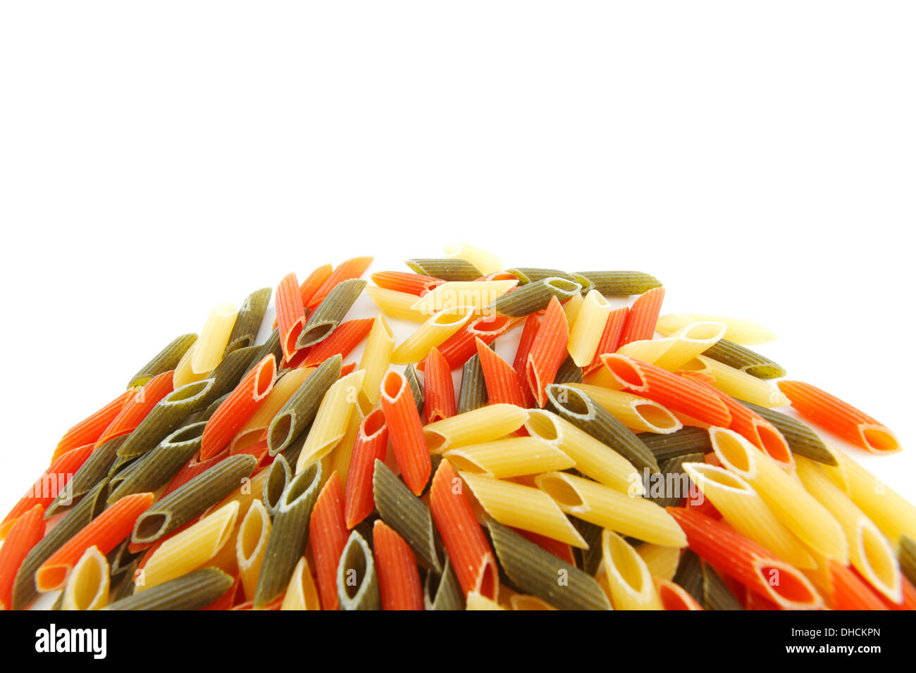 Colored pasta isolated on white background Stock Photo - Alamy