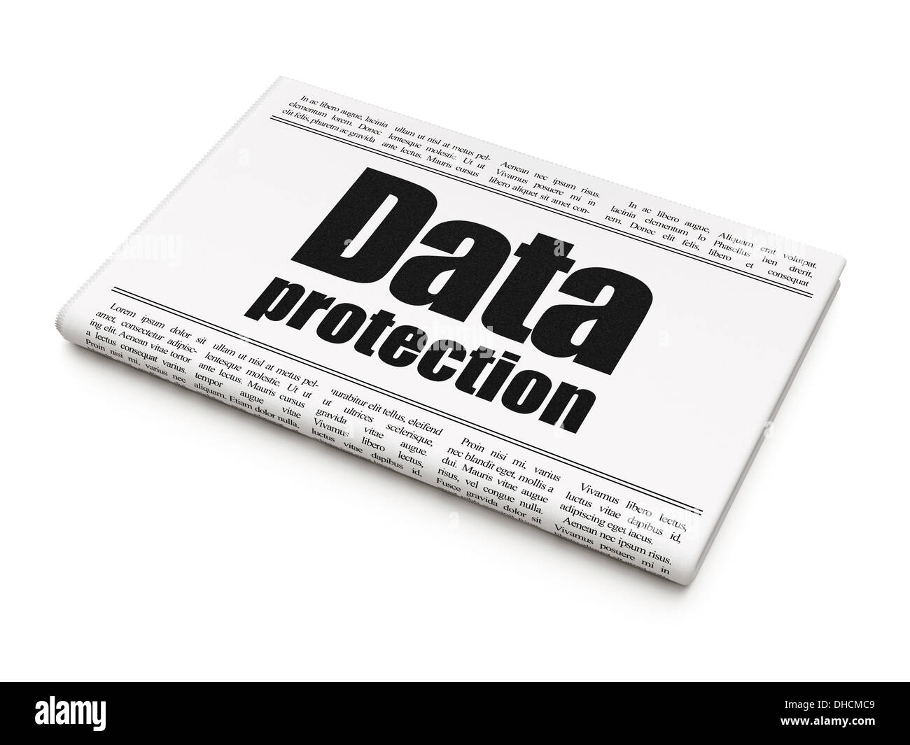 Privacy news concept: newspaper headline Data Protection Stock Photo ...