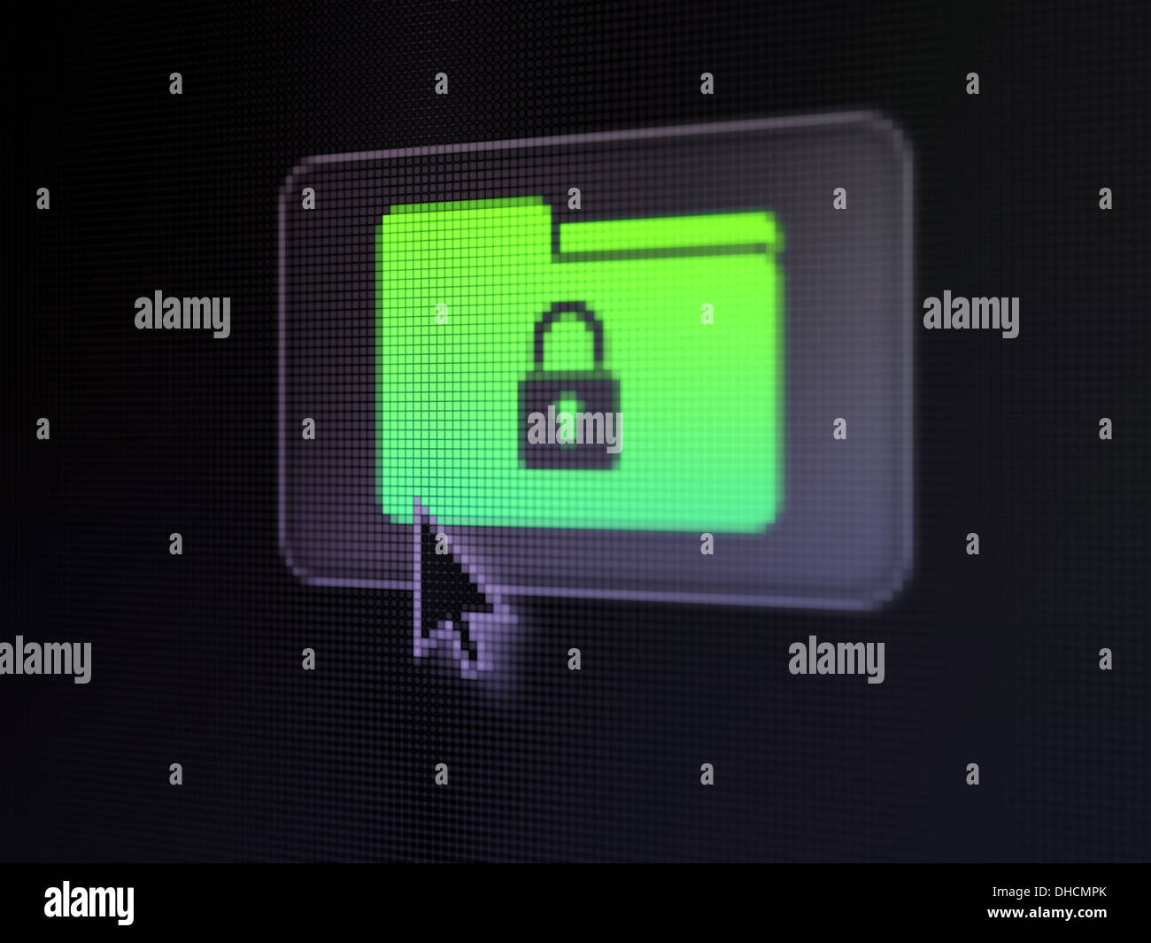 Business concept: Folder With Lock on digital button background Stock ...