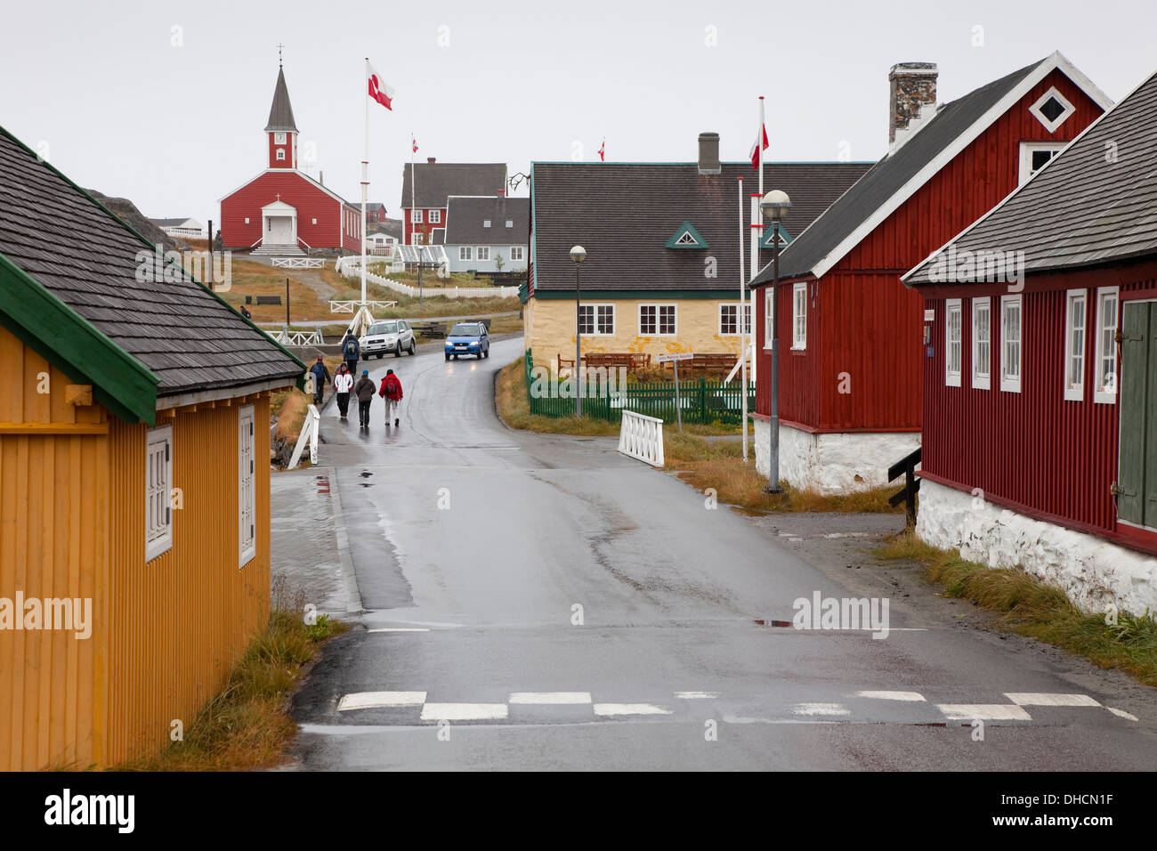 Buildings And Streetscape In The Old Town Of Nuuk; Greenland Stock ...